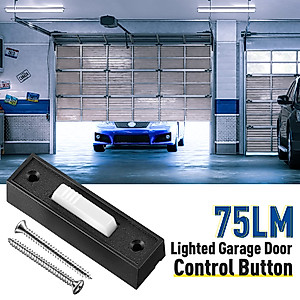 Lighted Doorbell Button, Garage Door Opener Switch with LED Light, 41A4166 Wall Mounted Push to Exit Ringer Button (Black, 1 Piece)