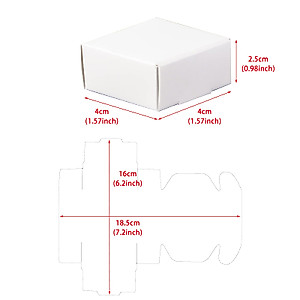 Sdootjewelry Small Gift Boxes, 1.57’’ × 1.57’’ × 0.98’’ Kraft Gift Boxes Bulk, 100 Pack Ring Boxes Bulk, Small Cardboard Boxes for Jewelry Packaging, White