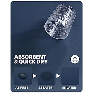 Color&Geometry Dish Drying Mats for Kitchen Counter, Dish Drying Rack Mat Strong Absorbent Water and Quick Dry , Kitchen Counter Mat Non Slip, Blue Coffee Maker Mat, 16"X24"