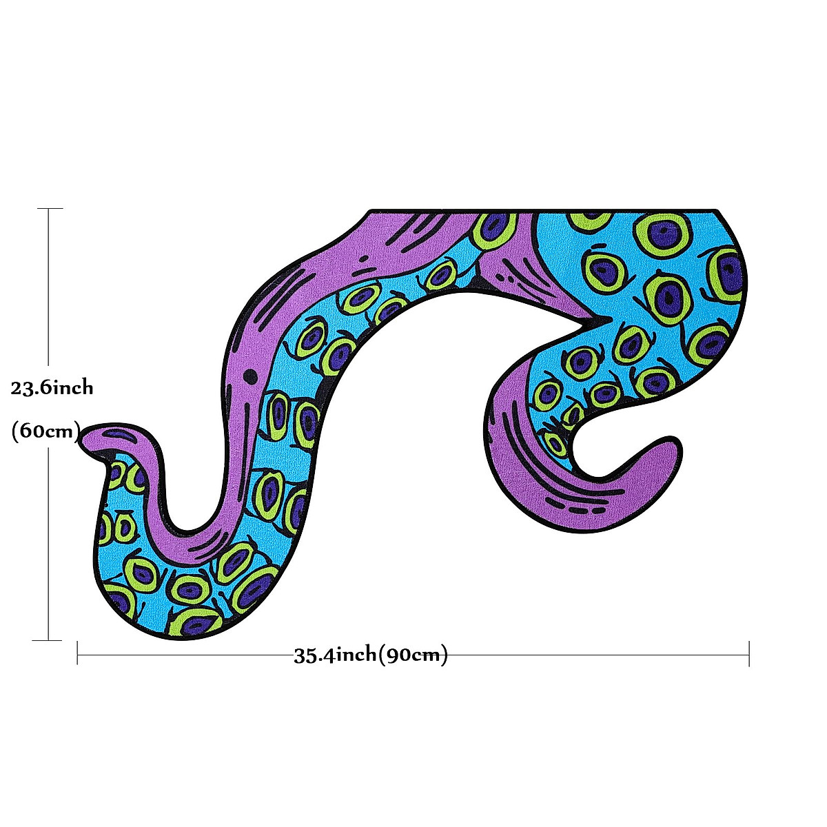 MSTOFFY Cute Tentacle Octopus Small Unique Non Slip Area Rug Door Mat Trendy Preppy Funny Rugs for Living Room Indoor Mat Welcome Doormat Indoor Carpet Funky Decorative Mats