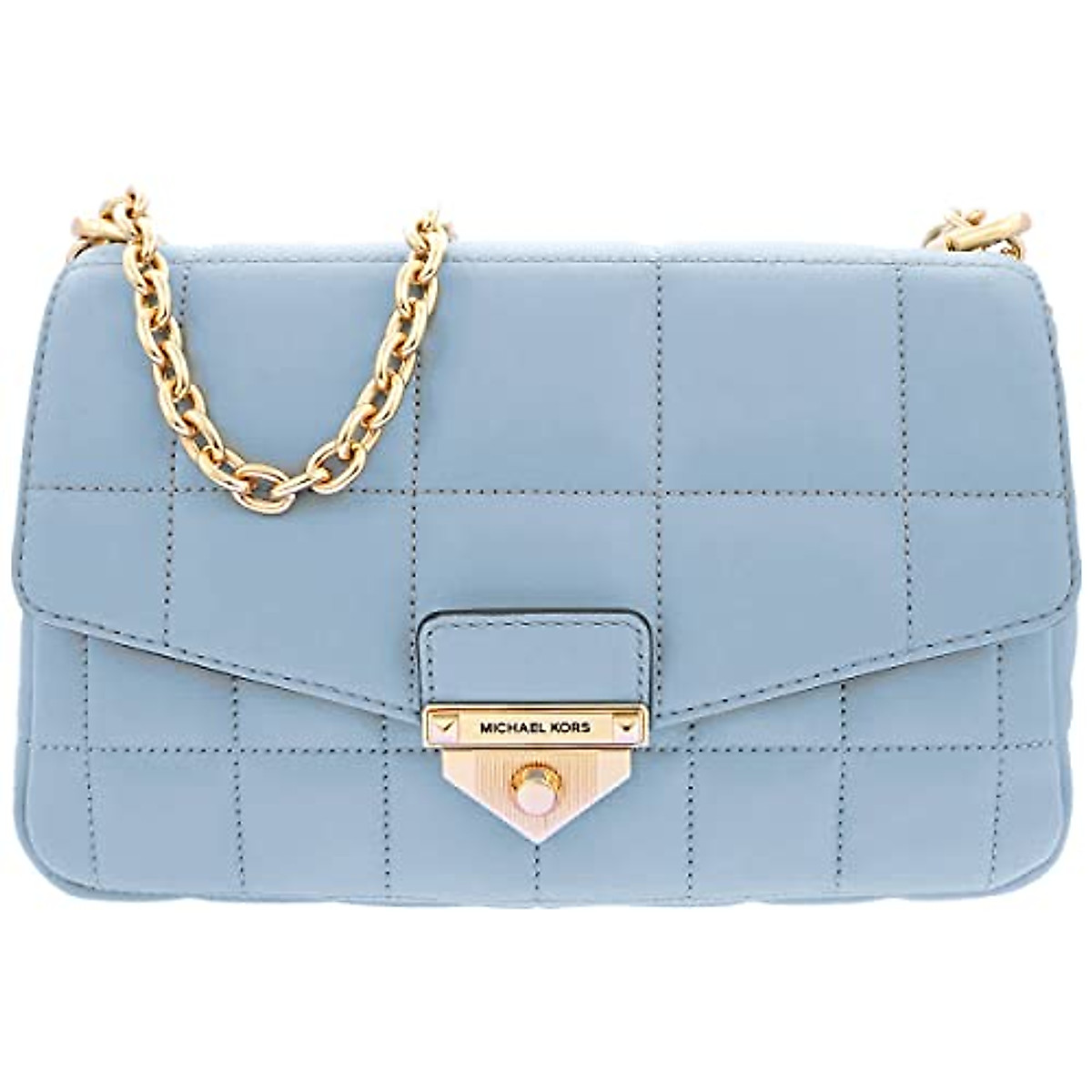 Michael Kors Ladies SoHo Large Quilted Leather Shoulder Bag - Pale Blue