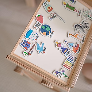 Comme Moi Wooden Kids' Book Stand and Adjustable Table - Baby Desk for 1 Year Old - Foldable Weaning and Dinner Table, Small Dining Table for Toddlers - Multi-Functional Easel (Made in Korea)