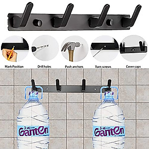 mtisdod Coat Rack Wall Mount Coat Hooks Wall Mounted Black Wall Hooks for Hanging Coat Hanger Wall Coat Rack with Hooks Towel Hooks for Bathrooms Space Saving Aluminum (2 Pack)