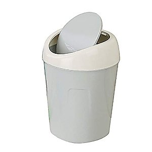 Yu2d Trumpet Desktops Mini Creative Covered Kitchen Living Room Trash Can （Light Blue）