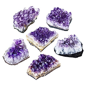 CrystalTears Amethyst Crystal Geode Cluster Raw Amethyst Rock Quartz Healing Crystals Druzy Geode Mineral Specimen Gemstone for Meditation Reiki Healing Home Decor 0.18-0.33 lb Christmas Gift