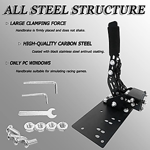 Anman USB Handbrake with Adapter Plate for PC Windows 14 Bit Professional Gaming Peripherals fit Racing Games Logitech G27 G25 G29 G920 G923 Thrustmaster T500 T300