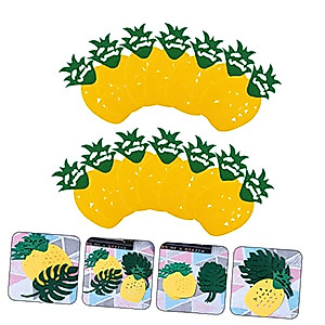 IMIKEYA 2 Sets Strings Latte Art Jungle Decor Christmas Ornament Green Wreath Welcome to The Jungle Sign Pineapple Bunting Garland Hawaiian Party Garden Flag Felt Cloth Pineapple Decor