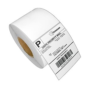 OfficeSmartLabels 4"x5" Direct Thermal Label - Compatible with Rollo Label Printer & Zebra Desktop Printers and More – 3” Core, Permanent Adhesive & Perforated Postage Label Paper [4 Rolls, 1100/Roll]