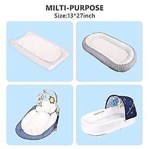 TILLYOU Changing Pad Liners 3 Pack - Premium Changing Pad with Waterproof Coating, Perfect for Baby's Comfortable and Clean Diaper Changing, 27" x 13", Pure White