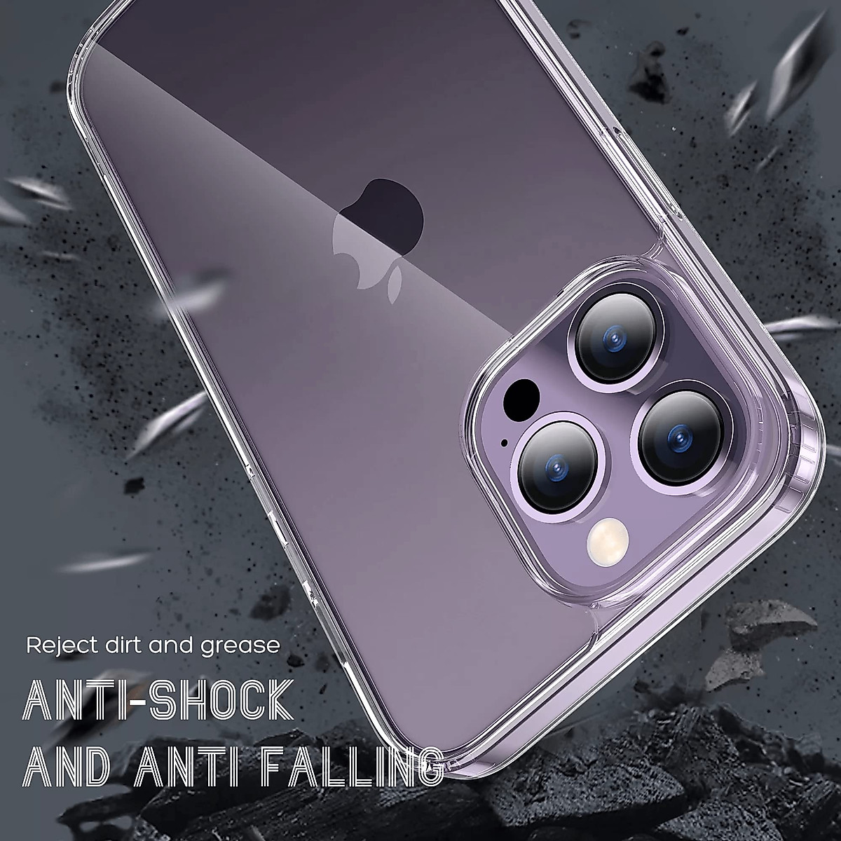 iPhone 14 Pro Clear Case. Transparent Hybrid Acrylic Protective Cover Phone Cases for iPhone 14 pro. Screen Size (6.1) iPhone Clear case