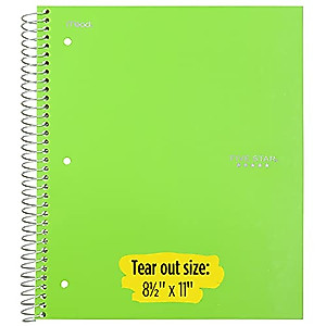 Five Star Spiral Notebooks, 3 Subject, College Ruled Paper, 150 Sheets