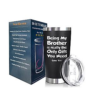 NewEleven Gifts For Brother From Sister, Brother - Gifts For Brother - Best Birthday Gifts For Brother, Big Brother, Little Brother, Siblings, Brother In Law - Funny Gag Gifts For Men - 20 Oz Tumbler