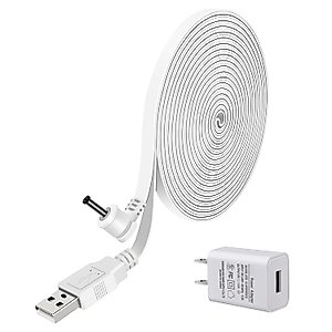 PowGrow Power Charger Adapter Compatible with Stick Up Cam Battery and Spotlight Cam Battery, 30ft/9m Power Charge Cable to Power Security Camera Continuously, 1-Pack