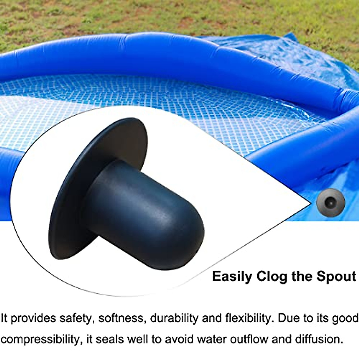 4 PCS Swimming Pool Pump Strainer Hole Plug Replacemen for Bestway & Intex Pools Ground Swimming Plug Wall Plug Stopper (Black)