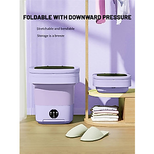 Portable washing machine,Mini Washer,15L upgraded large capacity foldable Washer.Deep cleaning of underwear, baby clothes and other small clothes.Suitable for apartments, dormitories, hotels.(Purple)