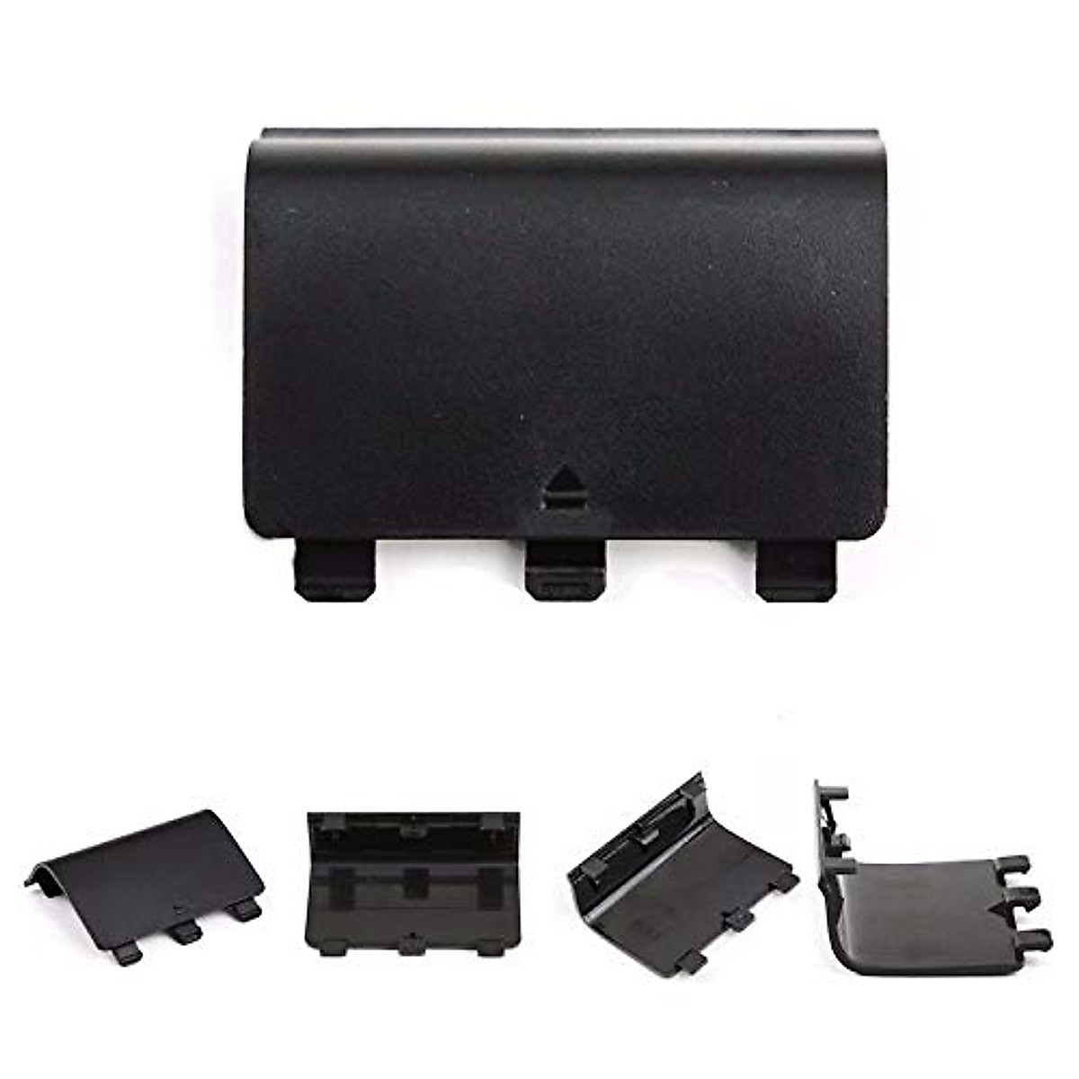 VizGiz 4 Pack Battery Back Cover for Xbox One Wireless Controller Repair Part Replacement One S X Controllers Pack Shell Clip Back Door Lid Guard Cabinet Holder Case (Black)