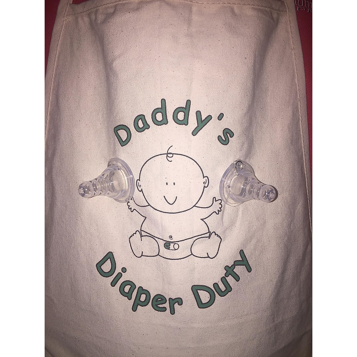 Genius Baby Toys | The ORIGINAL Daddy's Diaper Duty Apron and New Dad Gag Gift with Bottle Nipples, Gloves, Mask, Clothespins