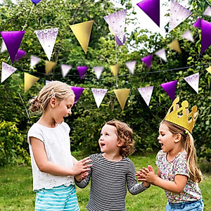 Gold Lavender Party Decoartions for Girls Golden Purple White 13th 16th 18th Birthday Garland Banner Backdrop Streamer Decor for Coming of Age Quinceanera Princess Theme Wedding Bridal Baby Shower Party Supplies