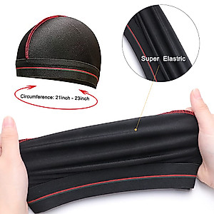 ForceWave Silky Durag for Men Wave Cap Satin Dorag for Men Women 360 Wave Black