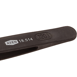 Aven 18514 Pattern 2AB Curved Rounded Tip Tweezer, Plastic, 4-1/2" Length