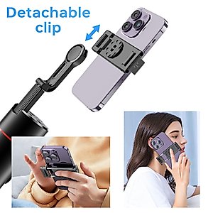 Auto Face Tracking Tripod with Rechargeable Fill Light with 6 Levels of Brightness, 360° Rotation Face Body Phone Camera Mount Gesture Control, Smart Shooting Holder for Vlog, Streaming, Video, Tiktok