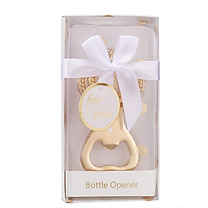 Pack of 24 Gold Crown Bottle Opener Wedding Favors,Party Favors for Guest Souvenir Gift for Baby Shower Birthday Party Decorations and Supplies by Layseri (Crown White, 24)