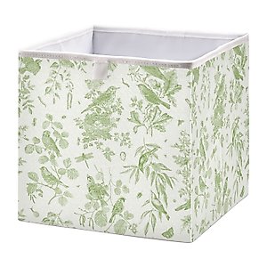 Kigai Toile Pattern Cube Storage Bins - 11x11x11 In Large Foldable Storage Basket Fabric Storage Baskes Organizer for Toys, Books, Shelves, Closet, Home Decor