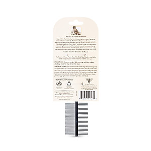 Burt's Bees for Pets Dual Sided Grooming Comb with Handle from Recycled Plastics | 2-in-1 Tool for Pet Grooming and Flea Removal