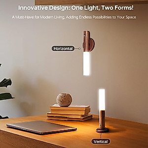 Portabl Bar-Shaped Smart Motion Sensor Night Light, Build in Rechargeable Battery Magnetic LED Wall Sconce for Living Room, Bedroom, Hallway, Wardobe. (1 Pack)