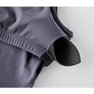 Women’s Longline Sports Bra Wirefree Padded Medium Support Yoga Bras Gym Running Workout Tank Tops (Vintage Purple, Medium)