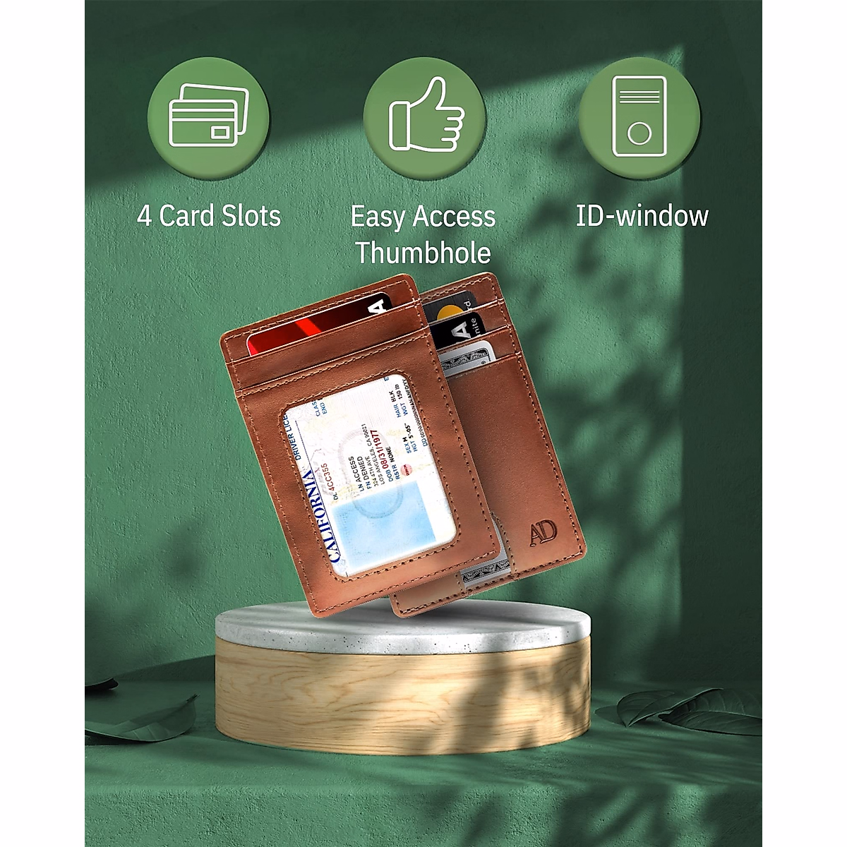 Access Denied Vegan Leather Slim Minimalist Wallets For Men - Cruelty Free Non Leather Front Pocket Thin Mens Wallet RFID Credit Card Holder Gifts For Him