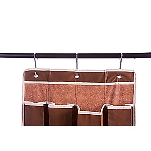 Amelitory Over the Door Shoe Organizer 20 Pockets Hanging Shoe Storage Fabric Coffee