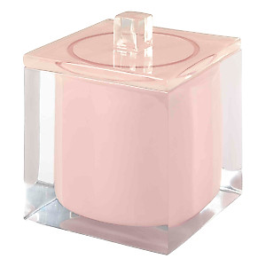 IZOD - Covered Jar, Resin Countertop Accessories, Dorm Room Essentials, Perfect for Bathroom or Vanity (Marina Collection, Pink)