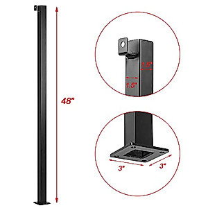 NatureIn String Light Poles (4 Pack) - Outdoor Metal Posts for Hanging String Lights - Garden, Backyard, Patio Lighting Stand Mounted on Brick Wall, Concrete Wall and Wood Top Rail