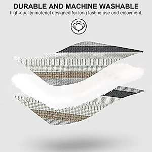 PANGUSHAN 100% Cotton Quilt Set Queen Size, Patchwork Queen Quilt Bedding Set Bedspreads, Farmhouse Lightweight Comforter Reversible Quilt, White/Brown/Grey Bed Spread for All Season, 3 Pieces