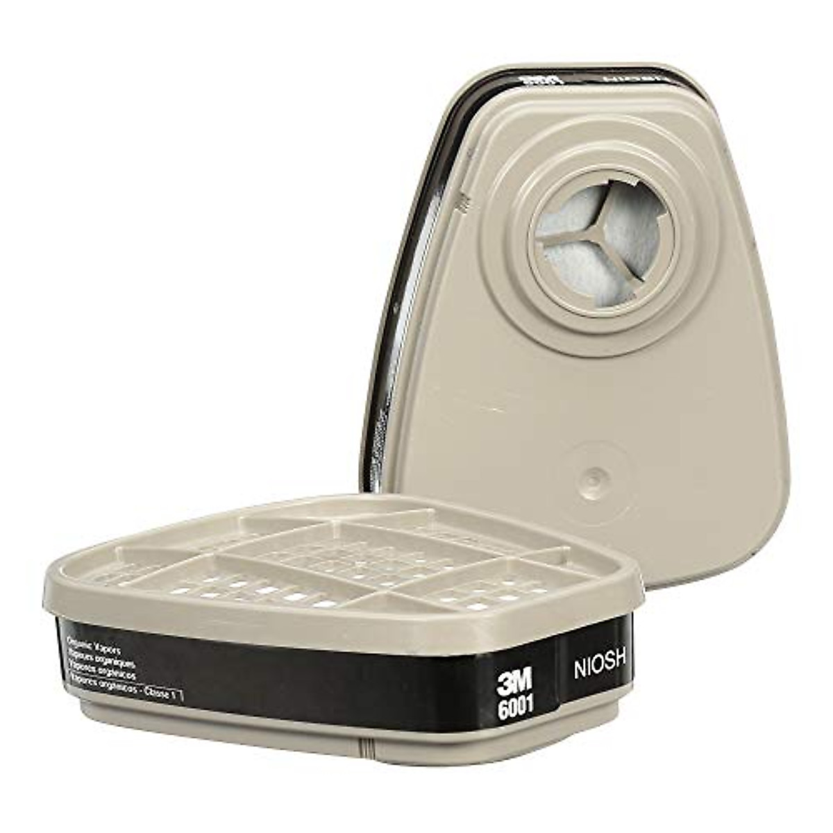 3M Respirator Cartridge 6001, 30 Pairs, Helps Protect Against Organic Vapors, Cleaning, Painting, Chemical Dispensing, Parts Cleaning, and Seal Coating , Gray