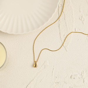 InzheG Long Gold Pendant Necklace Chain 14K Gold Plated Statement Simple Sweater Necklace Fashion Dainty Gold Necklace Chain Charms Rope Chain Thin Bohemian Italian Necklace for Women