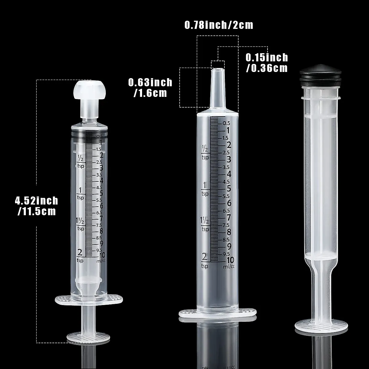 10 Pack Plastic Syringe Liquid Measuring Syringes Without Needle for Epoxy Resin, Craft, Scientific Labs, Feeding Pets Animals, Oil or Glue Applicator (10 ML)