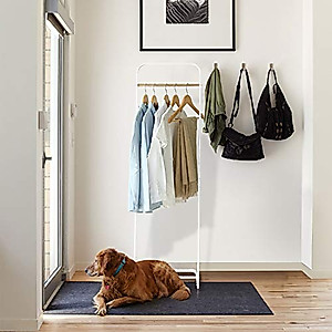 JEFEE Garment Rack Hang Clothes Rack Simple Garment Rack for Garment Storage Display, Heavy Duty Metal Clothes Rack, Hang Clothes Rack Covers a Small Area, Simple and Fashionable, White