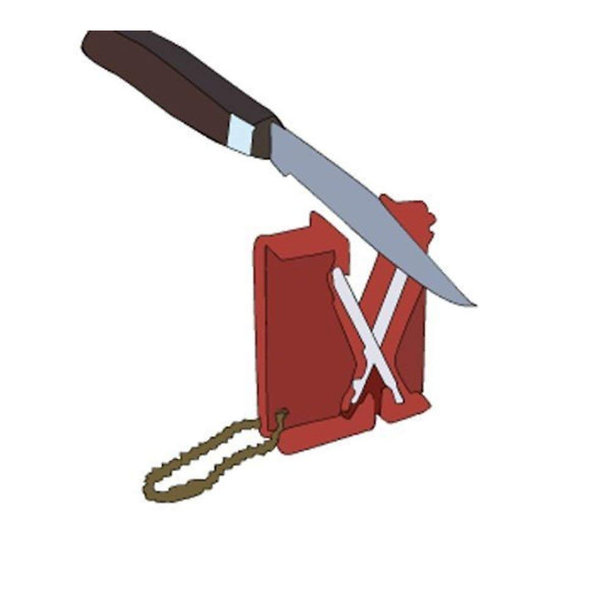 Lansky Mini Crock Sticks Knife Sharpener, Portable Keychain Blade Sharpener Tool, Ceramic Honing Rod for Knives - LCKEY