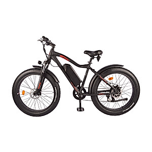 DJ Fat Bike 750W 48V 13Ah Power Electric Bicycle, Matte Black, LED Bike Light, Suspension Fork and Shimano Gear