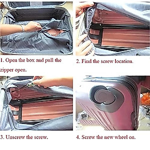 Replacement Luggage Suitcase Wheels, 360 Degree Swivel Caster Wheel Outdoor Luggage Travel Suitcase Wheels Replacement Wheel for Suitcase Repair (Hole Pitch 36/36/42/50mm)