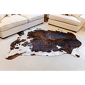 Genuine Dark Brindle Tricolor Cowhide Rug Size 6 x 6-7 ft. 180 x 210 cm
