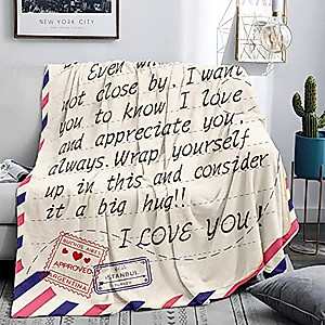 Valporia Gifts for Mom from Daughter/ Son Mom Gifts for Birthday from Husband Presents for Mom Who Has Everything Fuzzy Fleece Blanket with Letter Warm Soft