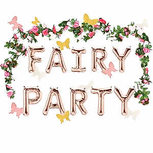 JeVenis 3 PCS Fairy Party Balloon Fairy Party Decoration Fairy Party Favors Fairy Garden Decoration for Fairy Theme Birthday Wedding Decoration