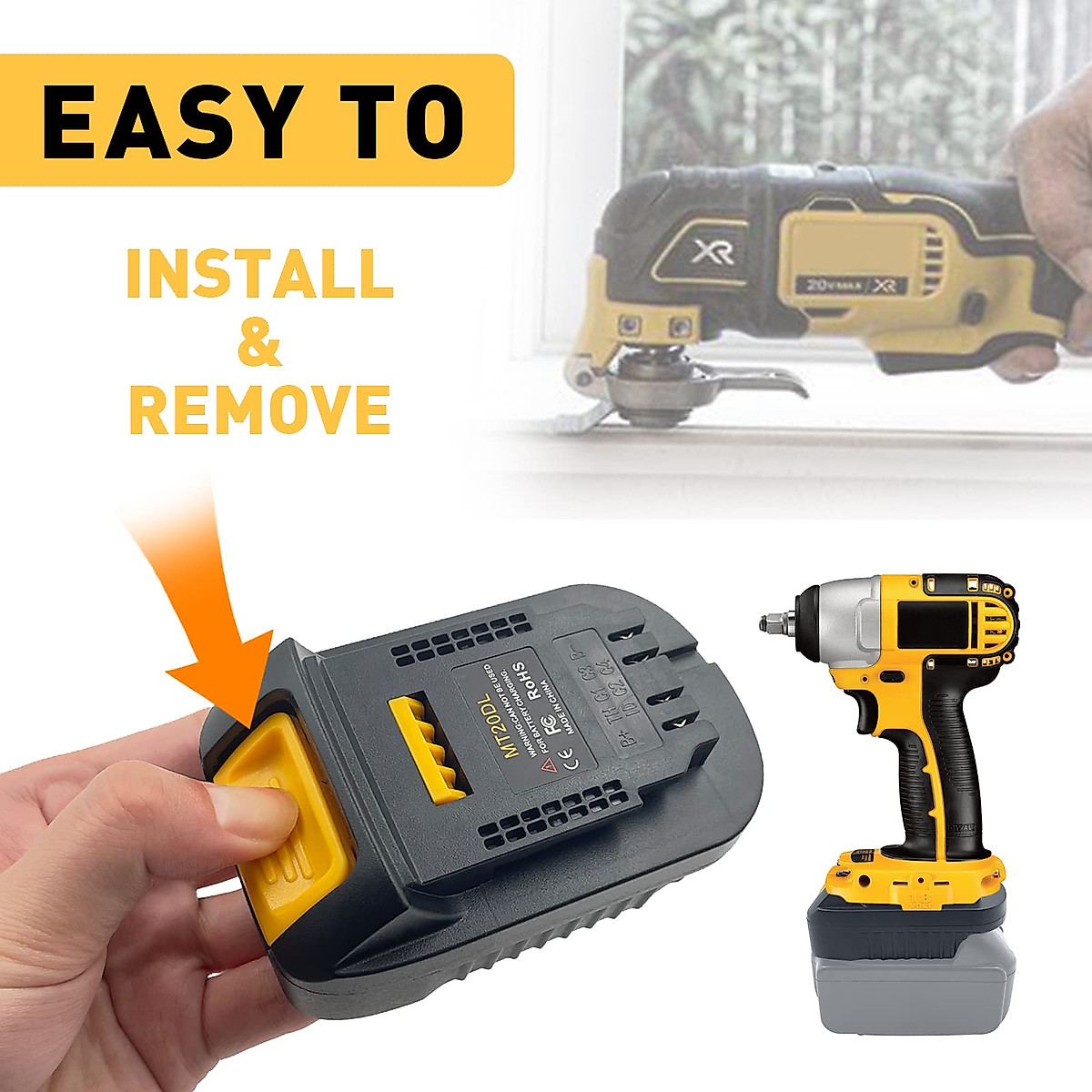 ZDTZAN MT20DL Battery Adapter for Makita 18V Li-ion Battery use on Dewalt 20V Battery Tool, Convert for Dewalt 18V 20V DCB200 Li-ion Battery Cordless Power Tools