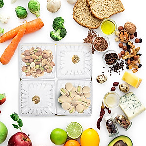 Zerodeko Serving Bowls 1 Set Divided Serving Dishes Snack Tray with Lid Appetizer Platter Food Storage Container with 4 Compartment for Home Party Transparent Decorative Tray