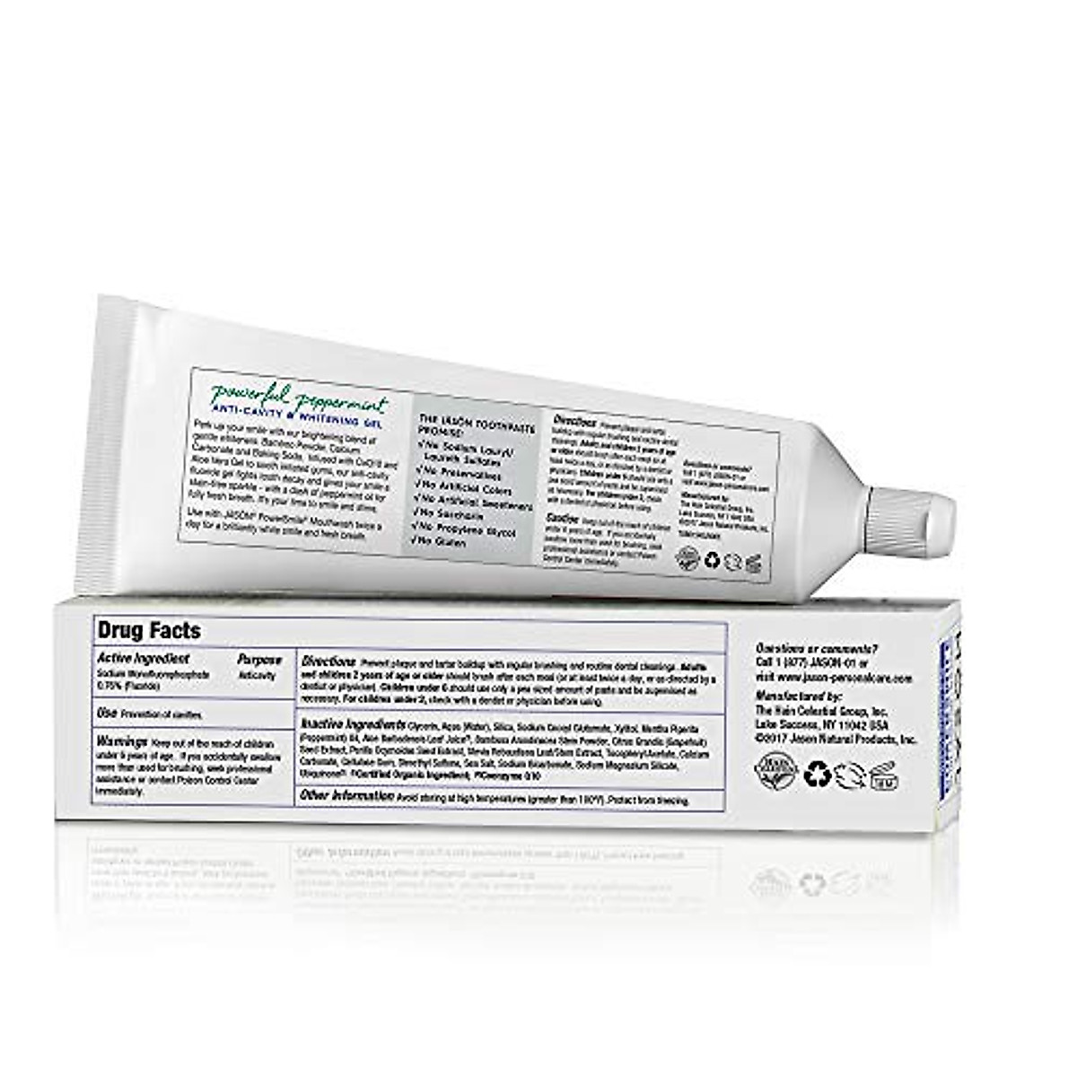 JĀSÖN Powersmile Anti-Cavity & Whitening Gel, Powerful Peppermint, 6 Oz