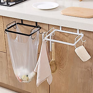 IMIKEYA 2pcs Portable Trash Bag Holder Hanging Kitchen Cupboard Door Back Style Stand Trash Garbage Bags Storage Rack for Kitchen Cabinets Doors and Cupboards