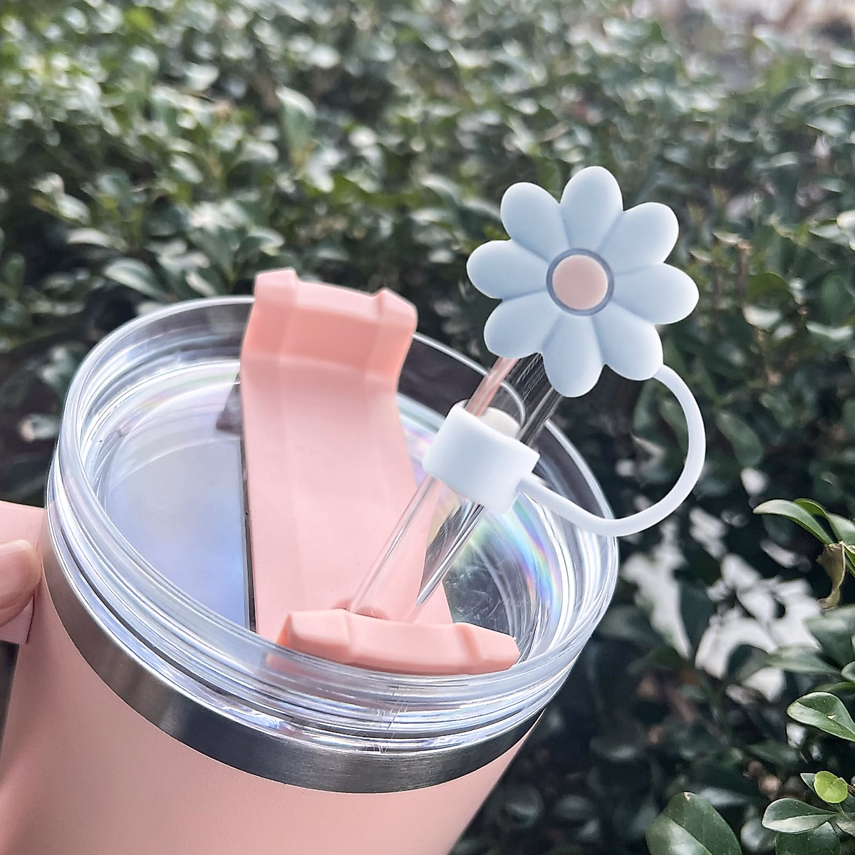 5Pcs Silicone Straw Covers and Caps Compatible with Stanley Cups, Dust-Proof Straw Toppers for Stanley Tumbler with Handle